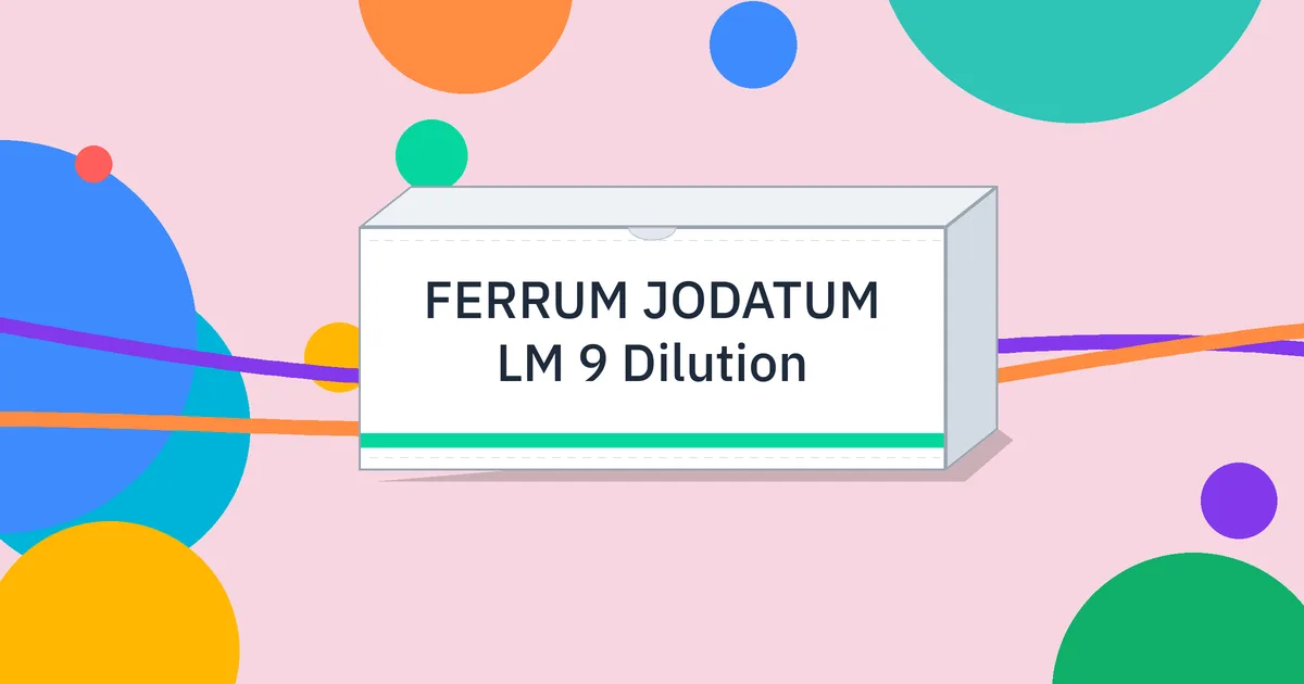 Symbolbild: Packung mit der Aufschrift FERRUM JODATUM LM 9 Dilution (PZN 12848853) – Verfügbarkeit und Bezug in Apotheken in Frankfurt am Main
