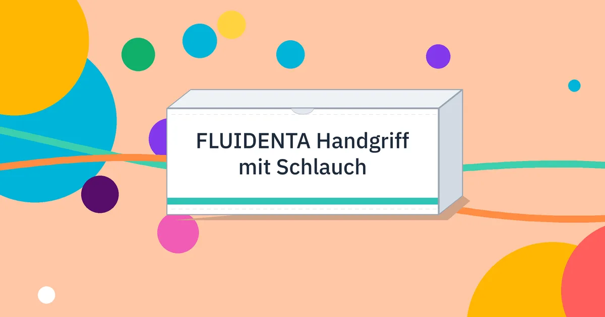 Symbolbild: Packung mit der Aufschrift FLUIDENTA Handgriff mit Schlauch (PZN 03500660) – Verfügbarkeit und Bezug in Apotheken in Frankfurt am Main