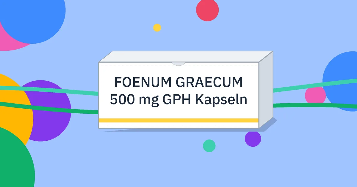 Symbolbild: Packung mit der Aufschrift FOENUM GRAECUM 500 mg GPH Kapseln (PZN 11075768) – Verfügbarkeit und Bezug in Apotheken in Frankfurt am Main