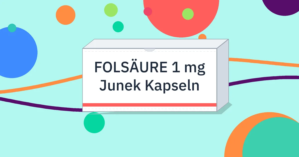 Symbolbild: Packung mit der Aufschrift FOLSÄURE 1 mg Junek Kapseln (PZN 15409640) – Verfügbarkeit und Bezug in Apotheken in Frankfurt am Main