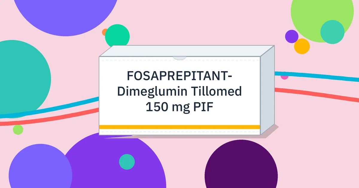 Symbolbild: Packung mit der Aufschrift FOSAPREPITANT-Dimeglumin Tillomed 150 mg PIF (PZN 16609252) – Verfügbarkeit und Bezug in Apotheken in Frankfurt am Main