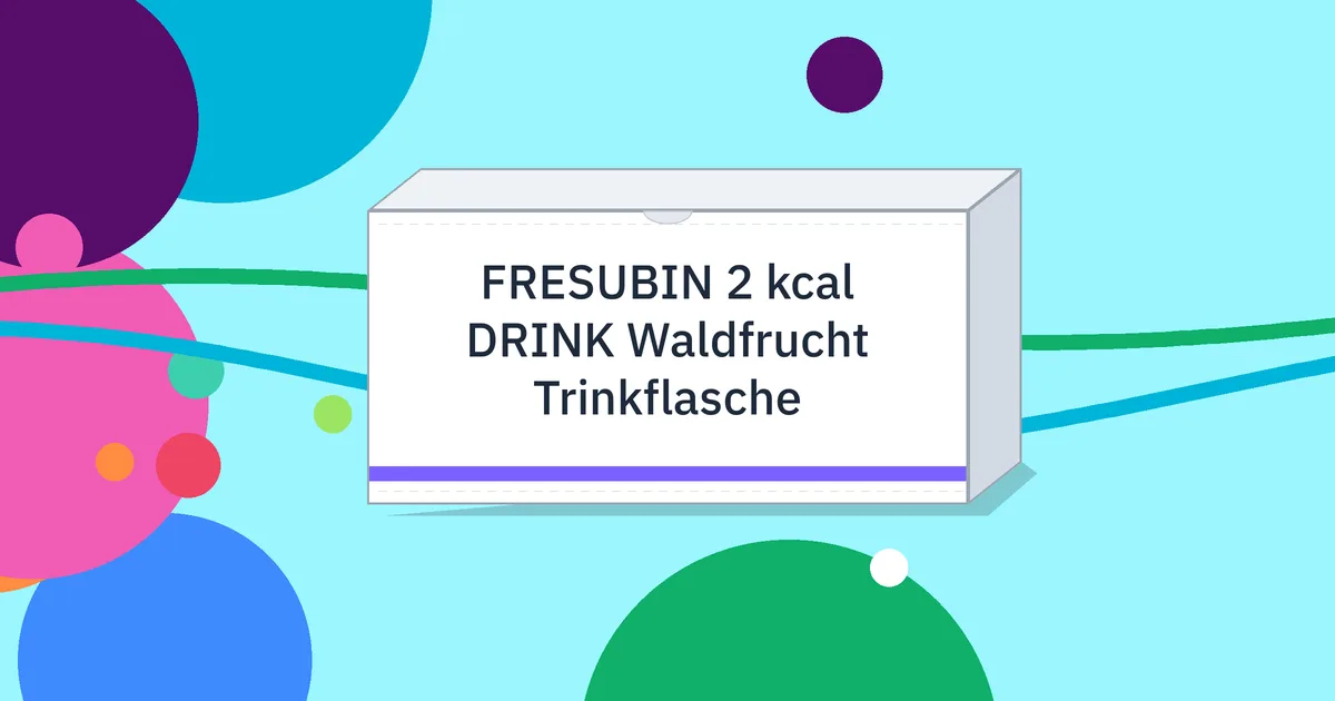 Symbolbild: Packung mit der Aufschrift FRESUBIN 2 kcal DRINK Waldfrucht Trinkflasche (PZN 20184597) – Verfügbarkeit und Bezug in Apotheken in Frankfurt am Main