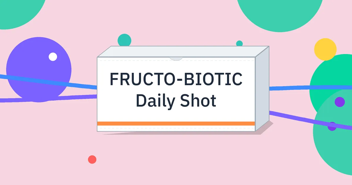 Symbolbild: Packung mit der Aufschrift FRUCTO-BIOTIC Daily Shot (PZN 16802730) – Verfügbarkeit und Bezug in Apotheken in Frankfurt am Main
