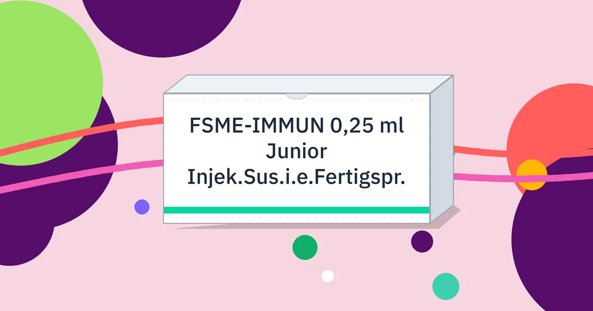 Symbolbild: Packung mit der Aufschrift FSME-IMMUN 0,25 ml Junior Injek.Sus.i.e.Fertigspr. (PZN 00032709) – Verfügbarkeit und Bezug in Apotheken in Frankfurt am Main