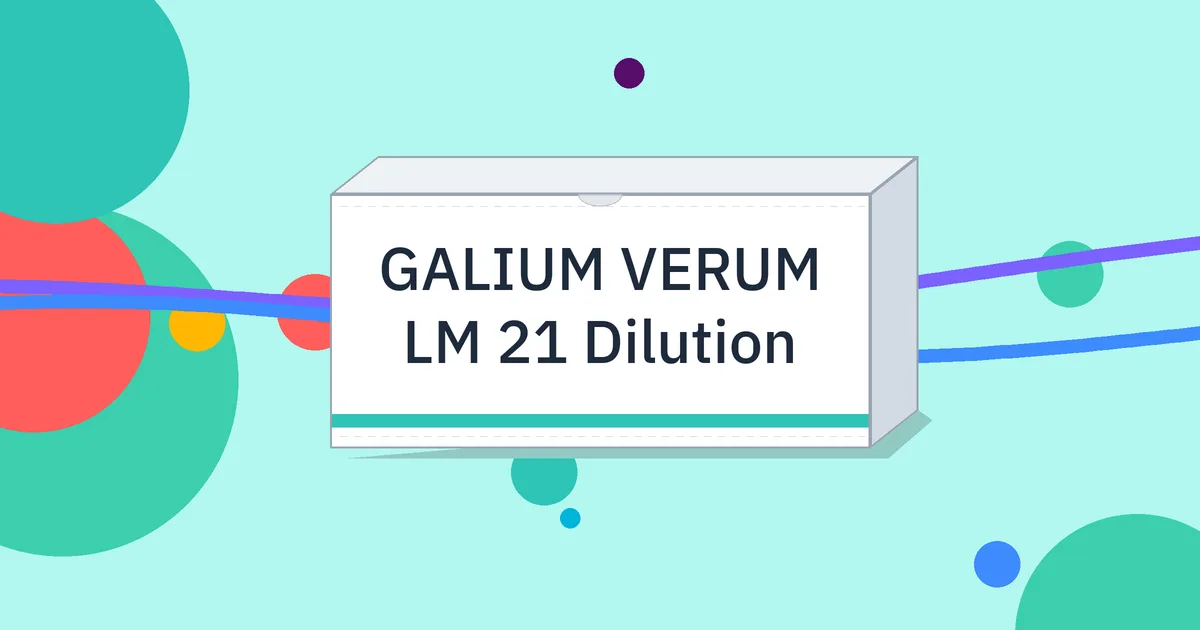Symbolbild: Packung mit der Aufschrift GALIUM VERUM LM 21 Dilution (PZN 13497692) – Verfügbarkeit und Bezug in Apotheken in Frankfurt am Main