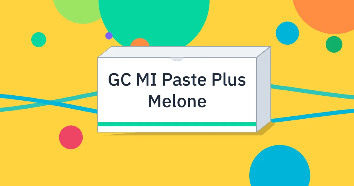 Symbolbild: Packung mit der Aufschrift GC MI Paste Plus Melone (PZN 09517360) – Verfügbarkeit und Bezug in Apotheken in Frankfurt am Main