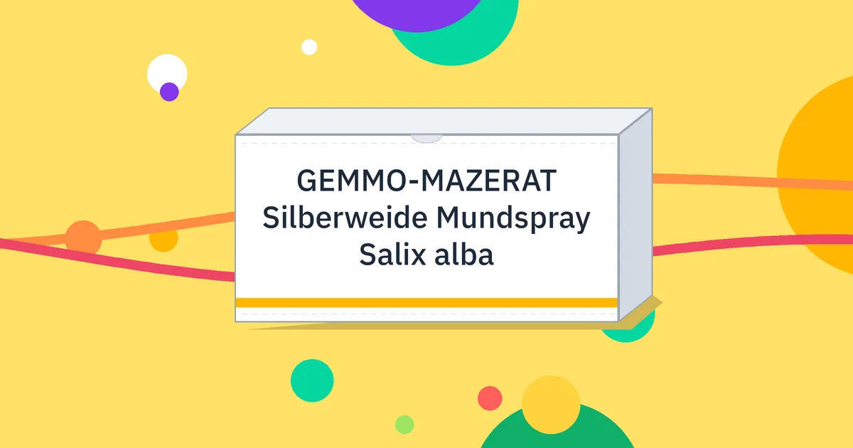 Symbolbild: Packung mit der Aufschrift GEMMO-MAZERAT Silberweide Mundspray Salix alba (PZN 19842428) – Verfügbarkeit und Bezug in Apotheken in Frankfurt am Main