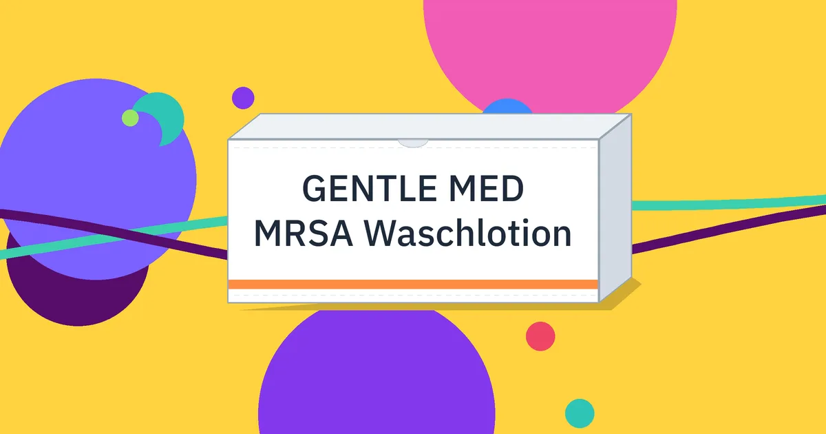 Symbolbild: Packung mit der Aufschrift GENTLE MED MRSA Waschlotion (PZN 11170277) – Verfügbarkeit und Bezug in Apotheken in Frankfurt am Main