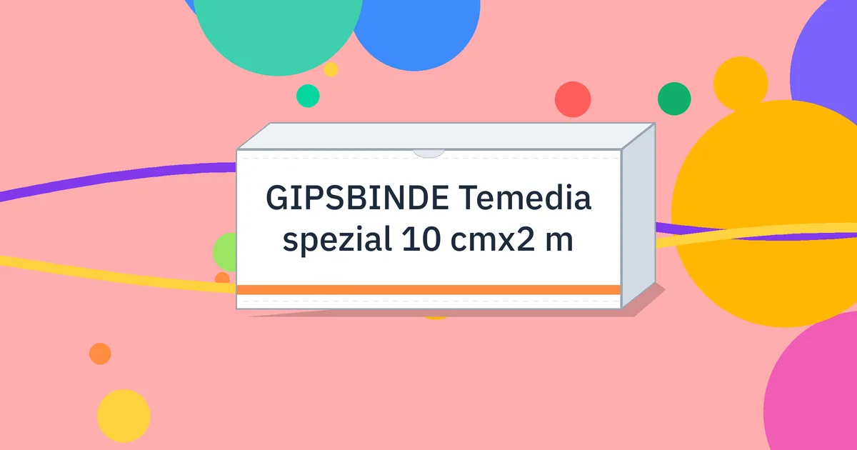 Symbolbild: Packung mit der Aufschrift GIPSBINDE Temedia spezial 10 cmx2 m (PZN 07280764) – Verfügbarkeit und Bezug in Apotheken in Frankfurt am Main
