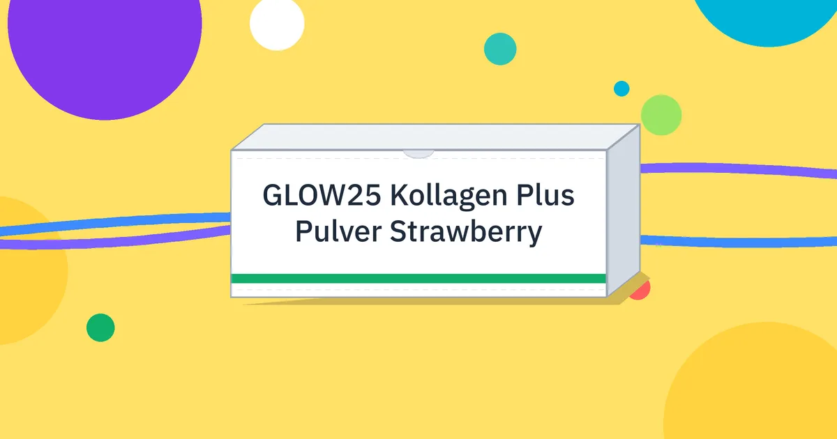 Symbolbild: Packung mit der Aufschrift GLOW25 Kollagen Plus Pulver Strawberry (PZN 20514706) – Verfügbarkeit und Bezug in Apotheken in Frankfurt am Main