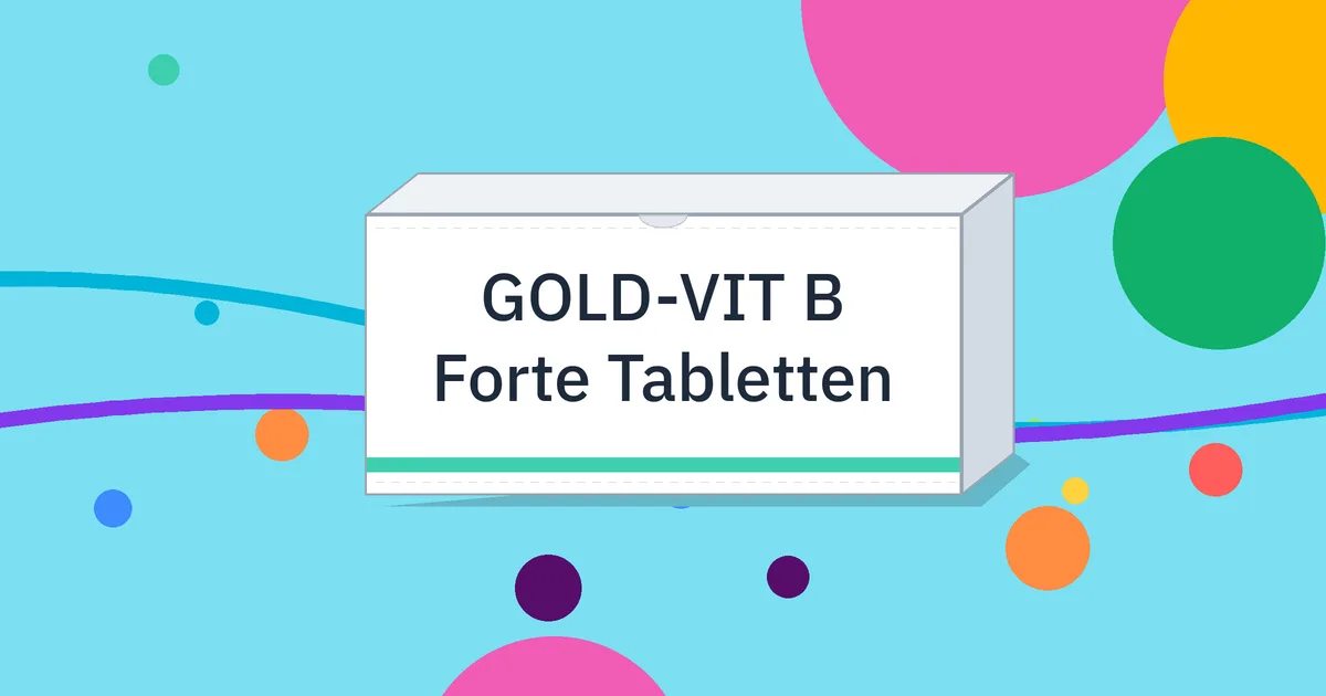 Symbolbild: Packung mit der Aufschrift GOLD-VIT B Forte Tabletten (PZN 17174483) – Verfügbarkeit und Bezug in Apotheken in Frankfurt am Main