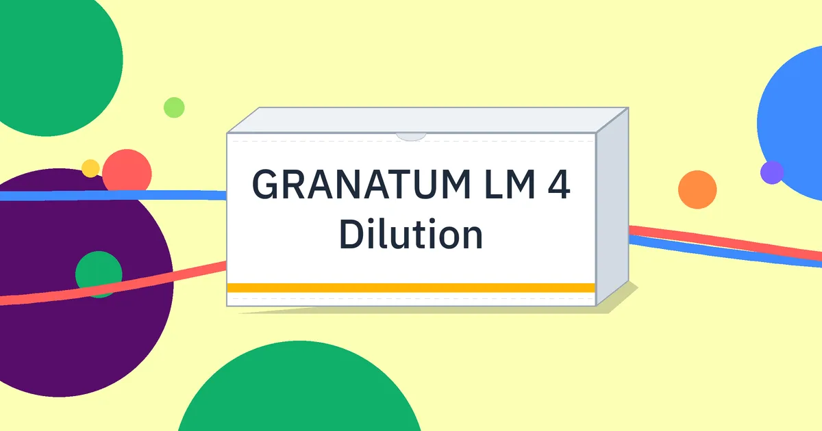 Symbolbild: Packung mit der Aufschrift GRANATUM LM 4 Dilution (PZN 13545942) – Verfügbarkeit und Bezug in Apotheken in Frankfurt am Main