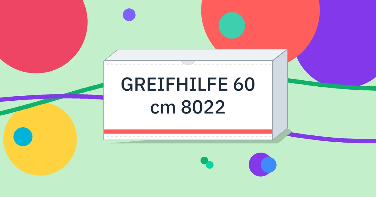 Symbolbild: Packung mit der Aufschrift GREIFHILFE 60 cm 8022 (PZN 07363119) – Verfügbarkeit und Bezug in Apotheken in Frankfurt am Main
