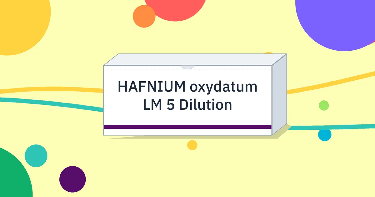 Symbolbild: Packung mit der Aufschrift HAFNIUM oxydatum LM 5 Dilution (PZN 13549673) – Verfügbarkeit und Bezug in Apotheken in Frankfurt am Main