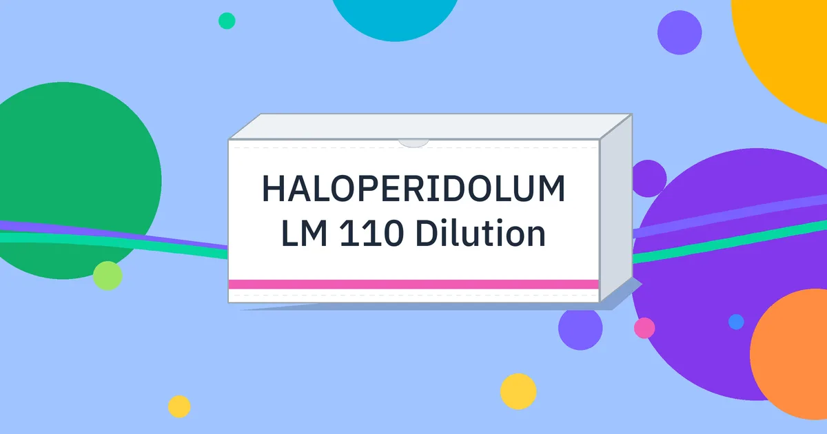 Symbolbild: Packung mit der Aufschrift HALOPERIDOLUM LM 110 Dilution (PZN 12883826) – Verfügbarkeit und Bezug in Apotheken in Frankfurt am Main