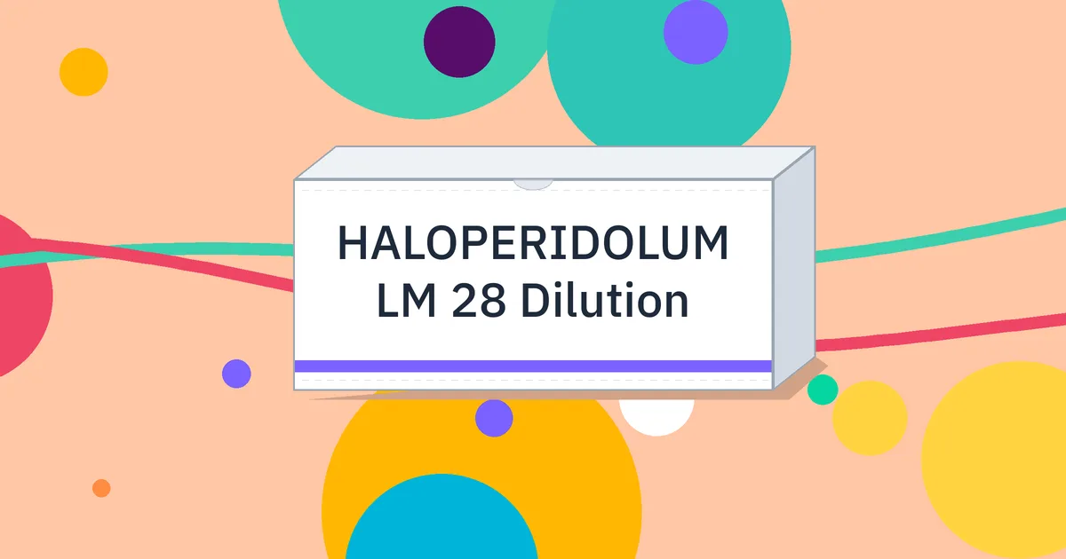 Symbolbild: Packung mit der Aufschrift HALOPERIDOLUM LM 28 Dilution (PZN 12883708) – Verfügbarkeit und Bezug in Apotheken in Frankfurt am Main