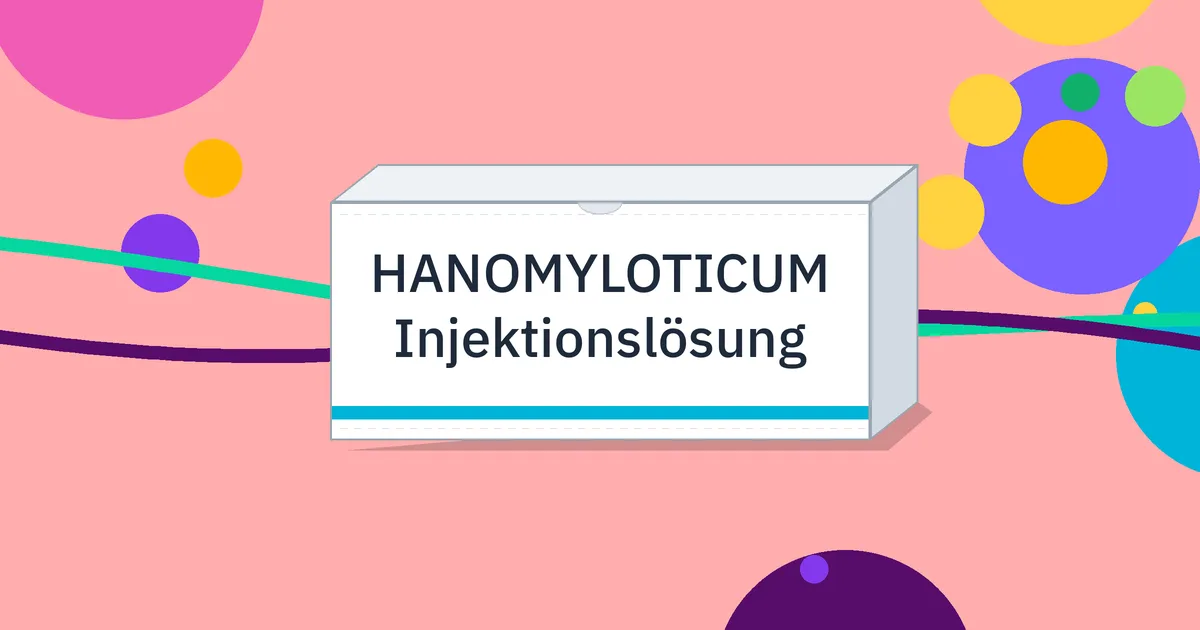 Symbolbild: Packung mit der Aufschrift HANOMYLOTICUM Injektionslösung (PZN 02072908) – Verfügbarkeit und Bezug in Apotheken in Frankfurt am Main