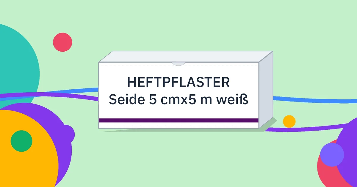 Symbolbild: Packung mit der Aufschrift HEFTPFLASTER Seide 5 cmx5 m weiß (PZN 11361014) – Verfügbarkeit und Bezug in Apotheken in Frankfurt am Main