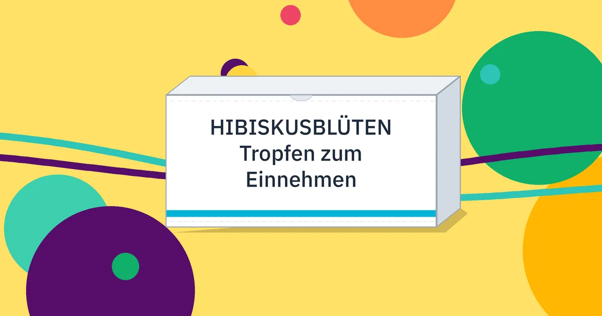 Symbolbild: Packung mit der Aufschrift HIBISKUSBLÜTEN Tropfen zum Einnehmen (PZN 11366514) – Verfügbarkeit und Bezug in Apotheken in Frankfurt am Main