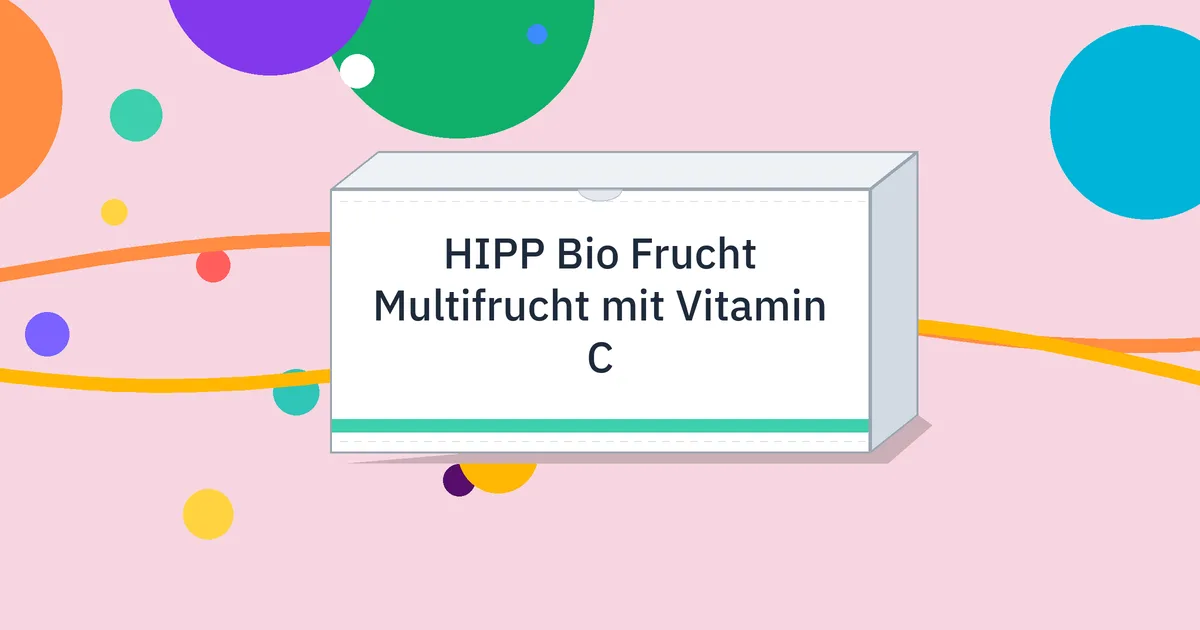 Symbolbild: Packung mit der Aufschrift HIPP Bio Frucht Multifrucht mit Vitamin C (PZN 16791564) – Verfügbarkeit und Bezug in Apotheken in Frankfurt am Main