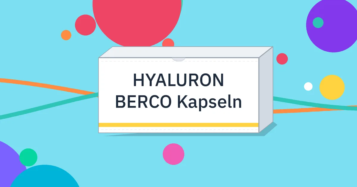 Symbolbild: Packung mit der Aufschrift HYALURON BERCO Kapseln (PZN 19683929) – Verfügbarkeit und Bezug in Apotheken in Frankfurt am Main