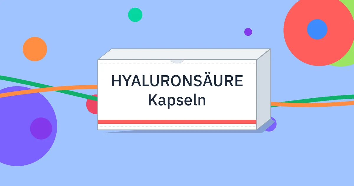 Symbolbild: Packung mit der Aufschrift HYALURONSÄURE Kapseln (PZN 20718521) – Verfügbarkeit und Bezug in Apotheken in Frankfurt am Main