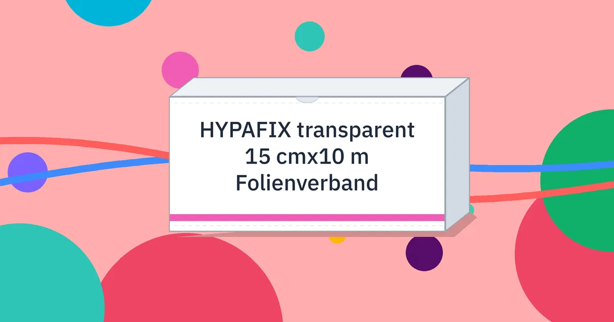 Symbolbild: Packung mit der Aufschrift HYPAFIX transparent 15 cmx10 m Folienverband (PZN 18889853) – Verfügbarkeit und Bezug in Apotheken in Frankfurt am Main