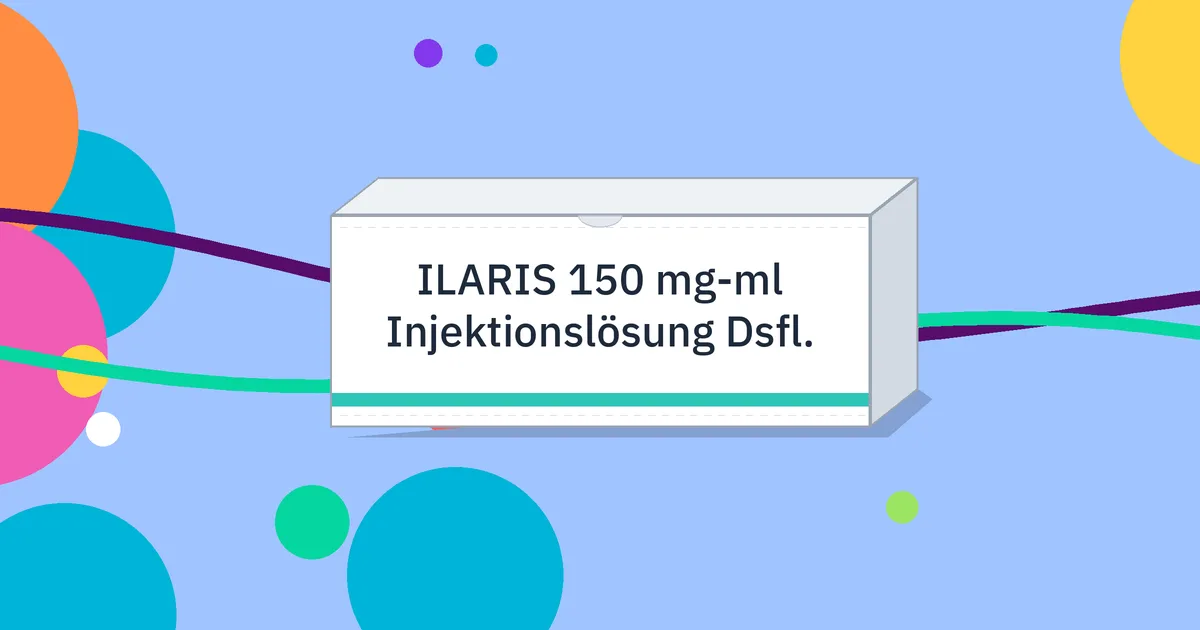 Symbolbild: Packung mit der Aufschrift ILARIS 150 mg-ml Injektionslösung Dsfl. (PZN 19232776) – Verfügbarkeit und Bezug in Apotheken in Frankfurt am Main