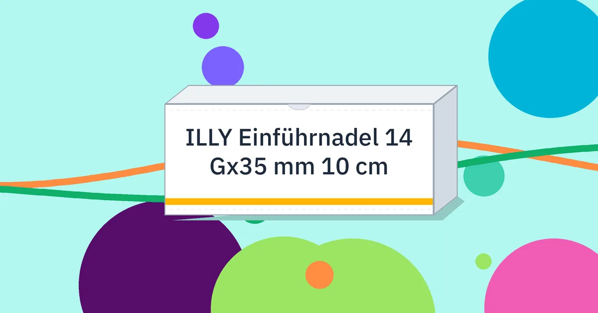 Symbolbild: Packung mit der Aufschrift ILLY Einführnadel 14 Gx35 mm 10 cm (PZN 16921156) – Verfügbarkeit und Bezug in Apotheken in Frankfurt am Main