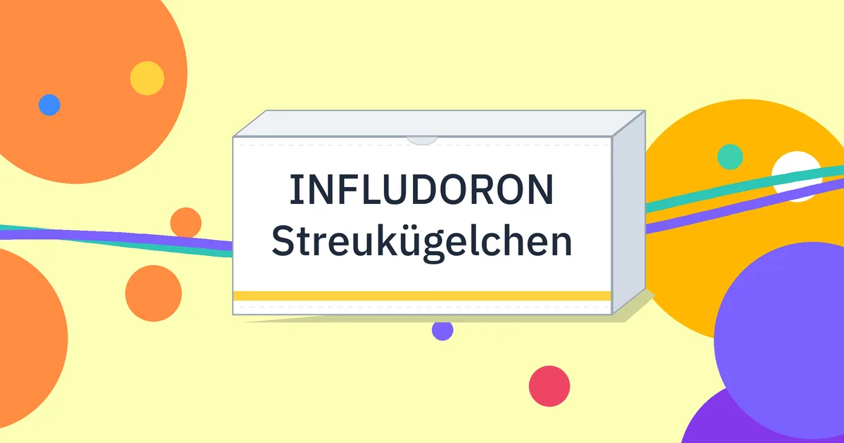 Symbolbild: Packung mit der Aufschrift INFLUDORON Streukügelchen (PZN 09647424) – Verfügbarkeit und Bezug in Apotheken in Frankfurt am Main