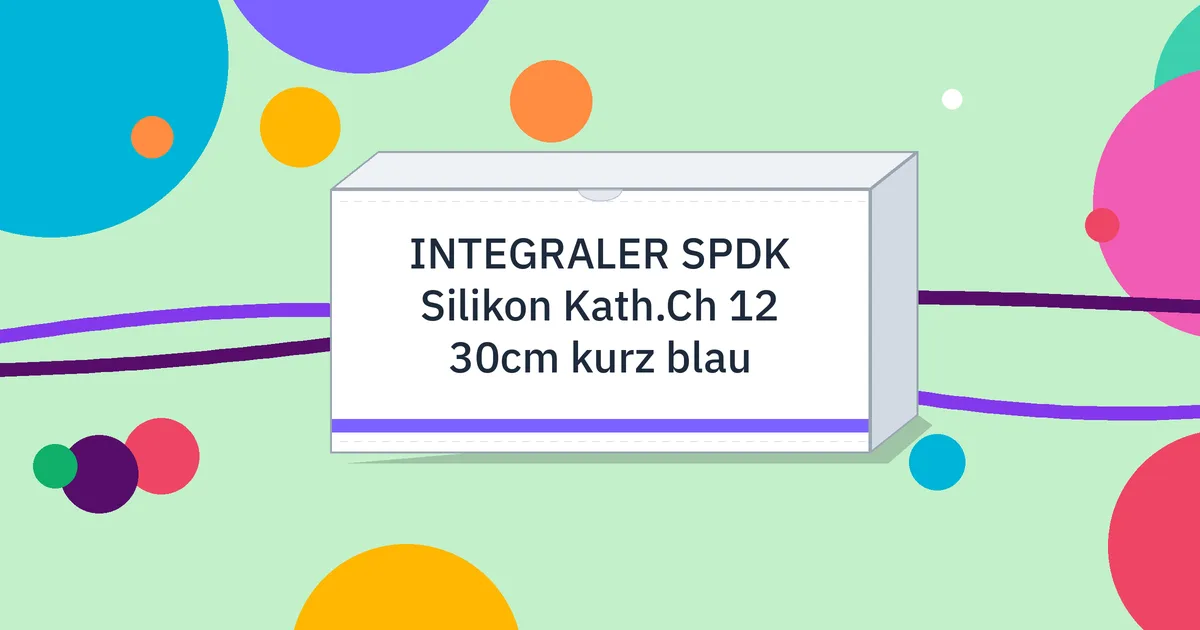 Symbolbild: Packung mit der Aufschrift INTEGRALER SPDK Silikon Kath.Ch 12 30cm kurz blau (PZN 16825317) – Verfügbarkeit und Bezug in Apotheken in Frankfurt am Main