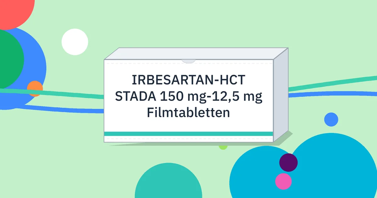 Symbolbild: Packung mit der Aufschrift IRBESARTAN-HCT STADA 150 mg-12,5 mg Filmtabletten (PZN 09715077) – Verfügbarkeit und Bezug in Apotheken in Frankfurt am Main