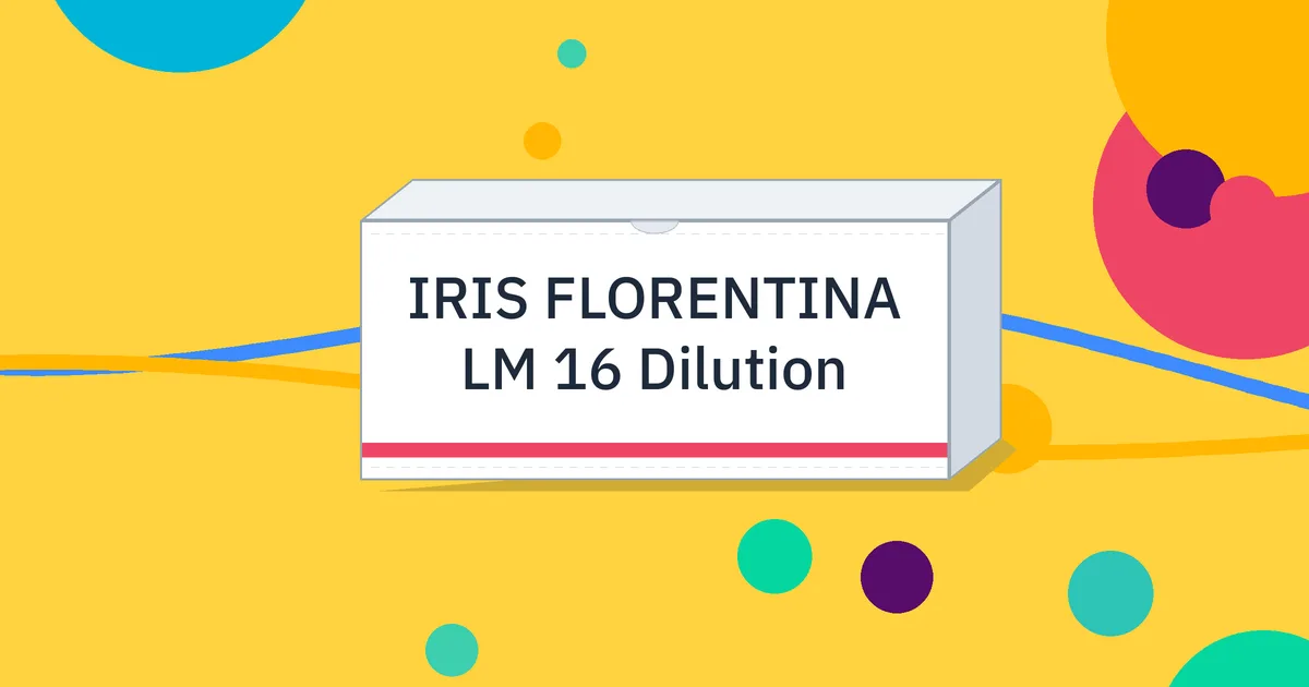 Symbolbild: Packung mit der Aufschrift IRIS FLORENTINA LM 16 Dilution (PZN 13560982) – Verfügbarkeit und Bezug in Apotheken in Frankfurt am Main