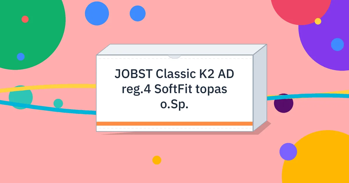 Symbolbild: Packung mit der Aufschrift JOBST Classic K2 AD reg.4 SoftFit topas o.Sp. (PZN 14221727) – Verfügbarkeit und Bezug in Apotheken in Frankfurt am Main