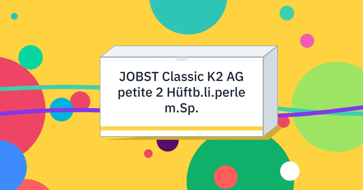 Symbolbild: Packung mit der Aufschrift JOBST Classic K2 AG petite 2 Hüftb.li.perle m.Sp. (PZN 13064208) – Verfügbarkeit und Bezug in Apotheken in Frankfurt am Main