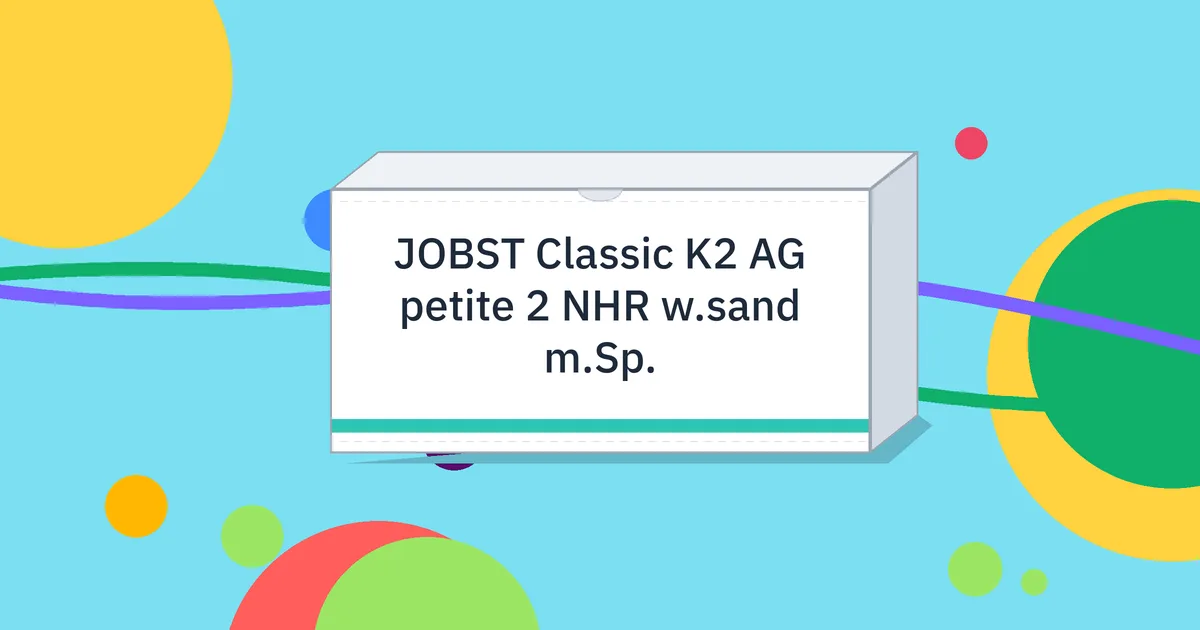 Symbolbild: Packung mit der Aufschrift JOBST Classic K2 AG petite 2 NHR w.sand m.Sp. (PZN 10728180) – Verfügbarkeit und Bezug in Apotheken in Frankfurt am Main