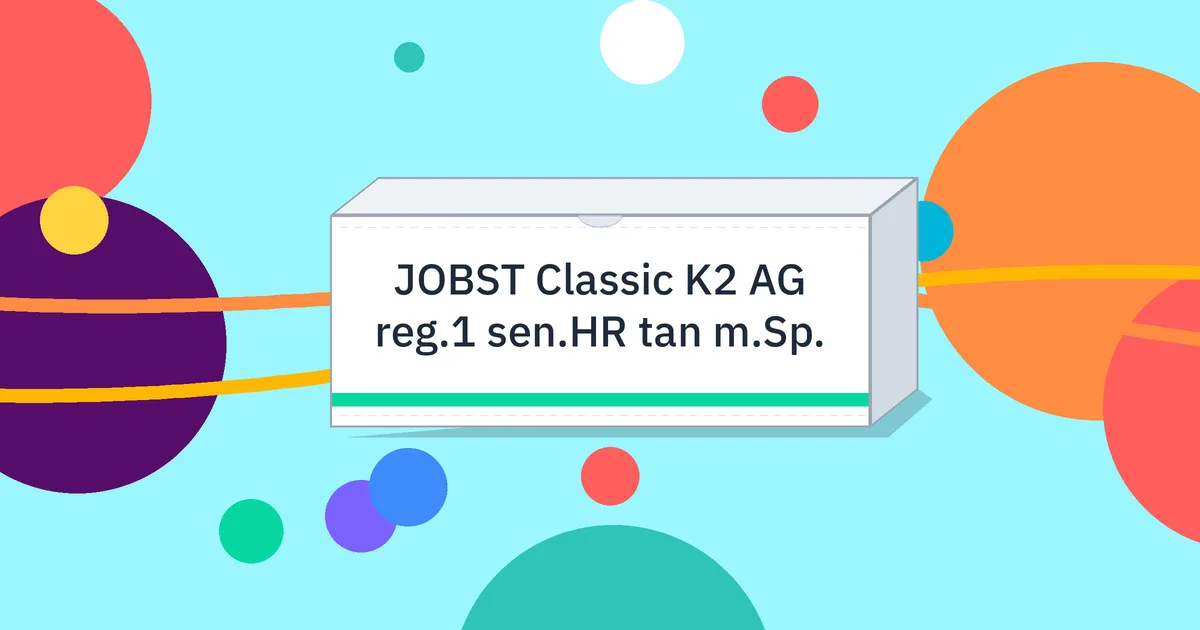 Symbolbild: Packung mit der Aufschrift JOBST Classic K2 AG reg.1 sen.HR tan m.Sp. (PZN 17960247) – Verfügbarkeit und Bezug in Apotheken in Frankfurt am Main
