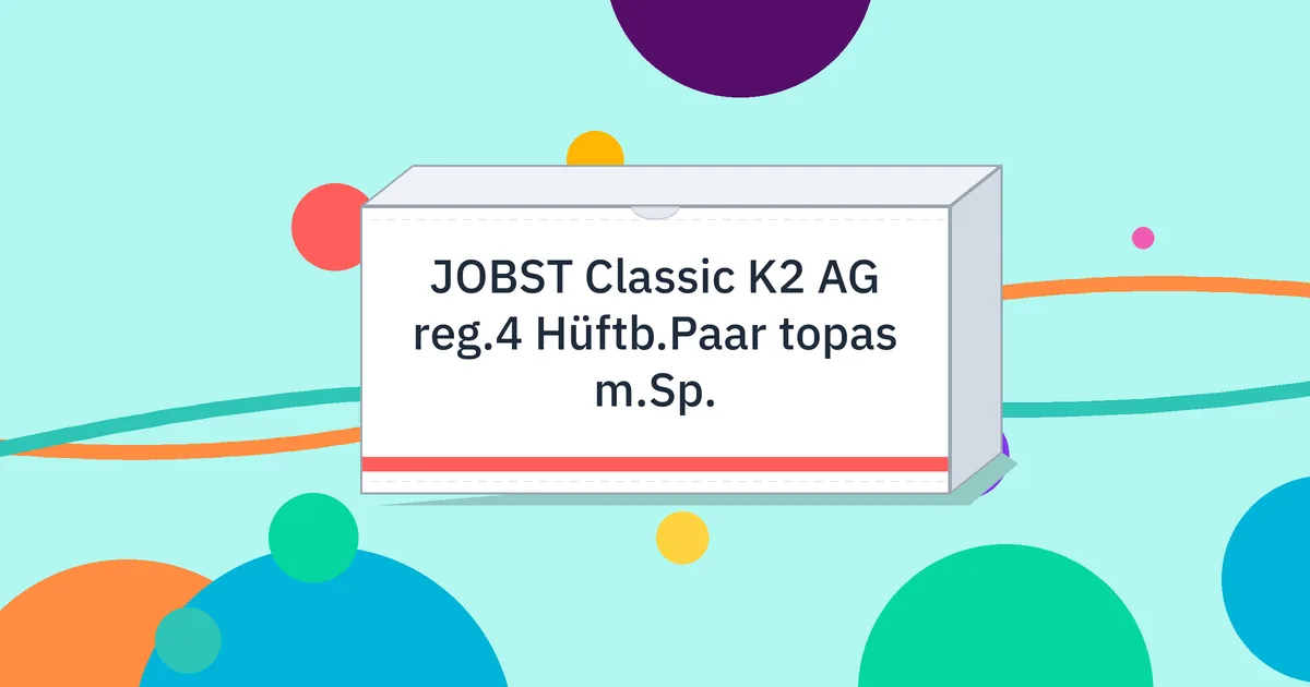 Symbolbild: Packung mit der Aufschrift JOBST Classic K2 AG reg.4 Hüftb.Paar topas m.Sp. (PZN 13066621) – Verfügbarkeit und Bezug in Apotheken in Frankfurt am Main