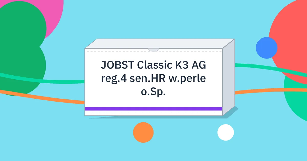 Symbolbild: Packung mit der Aufschrift JOBST Classic K3 AG reg.4 sen.HR w.perle o.Sp. (PZN 17957475) – Verfügbarkeit und Bezug in Apotheken in Frankfurt am Main