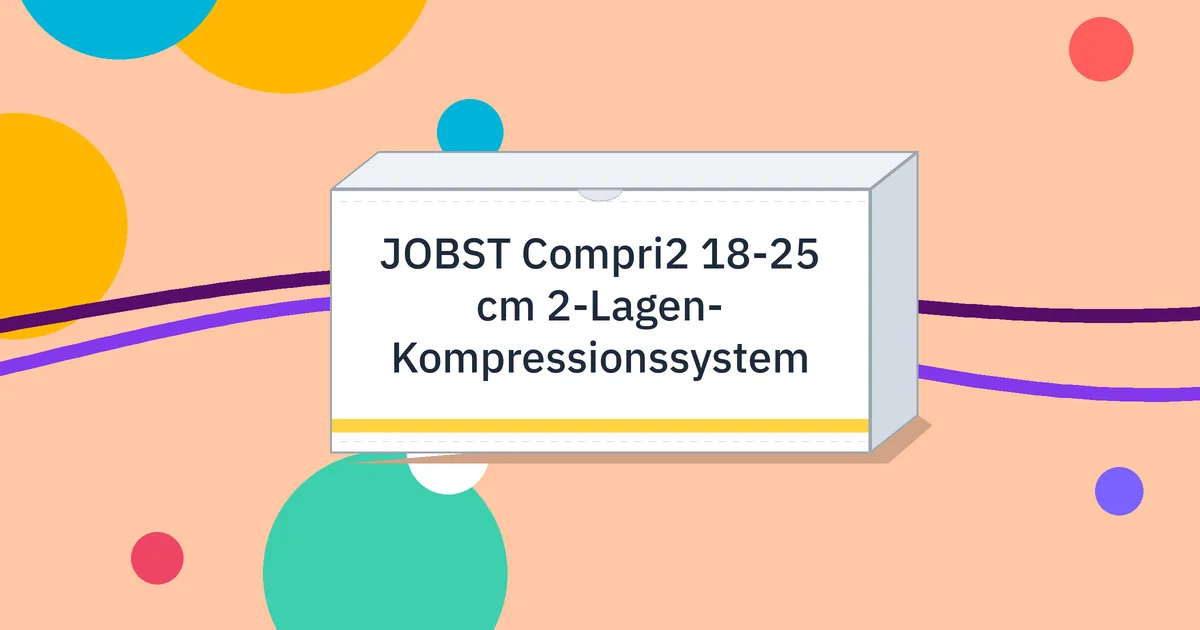 Symbolbild: Packung mit der Aufschrift JOBST Compri2 18-25 cm 2-Lagen-Kompressionssystem (PZN 12656993) – Verfügbarkeit und Bezug in Apotheken in Frankfurt am Main