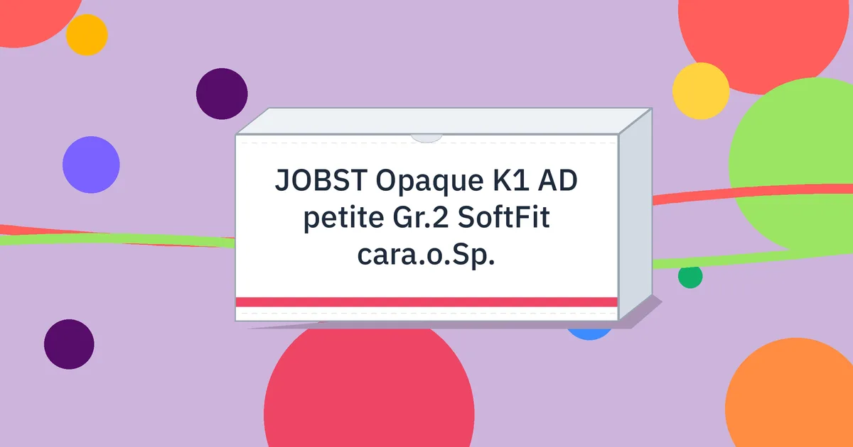 Symbolbild: Packung mit der Aufschrift JOBST Opaque K1 AD petite Gr.2 SoftFit cara.o.Sp. (PZN 13080420) – Verfügbarkeit und Bezug in Apotheken in Frankfurt am Main