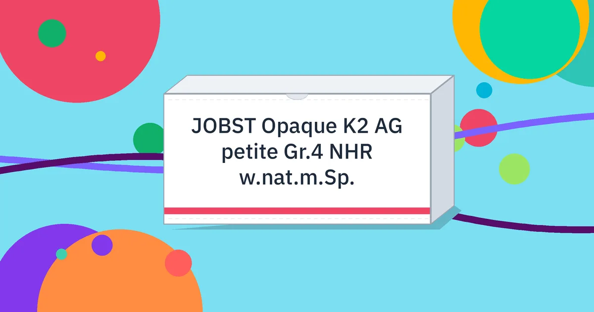 Symbolbild: Packung mit der Aufschrift JOBST Opaque K2 AG petite Gr.4 NHR w.nat.m.Sp. (PZN 11256174) – Verfügbarkeit und Bezug in Apotheken in Frankfurt am Main