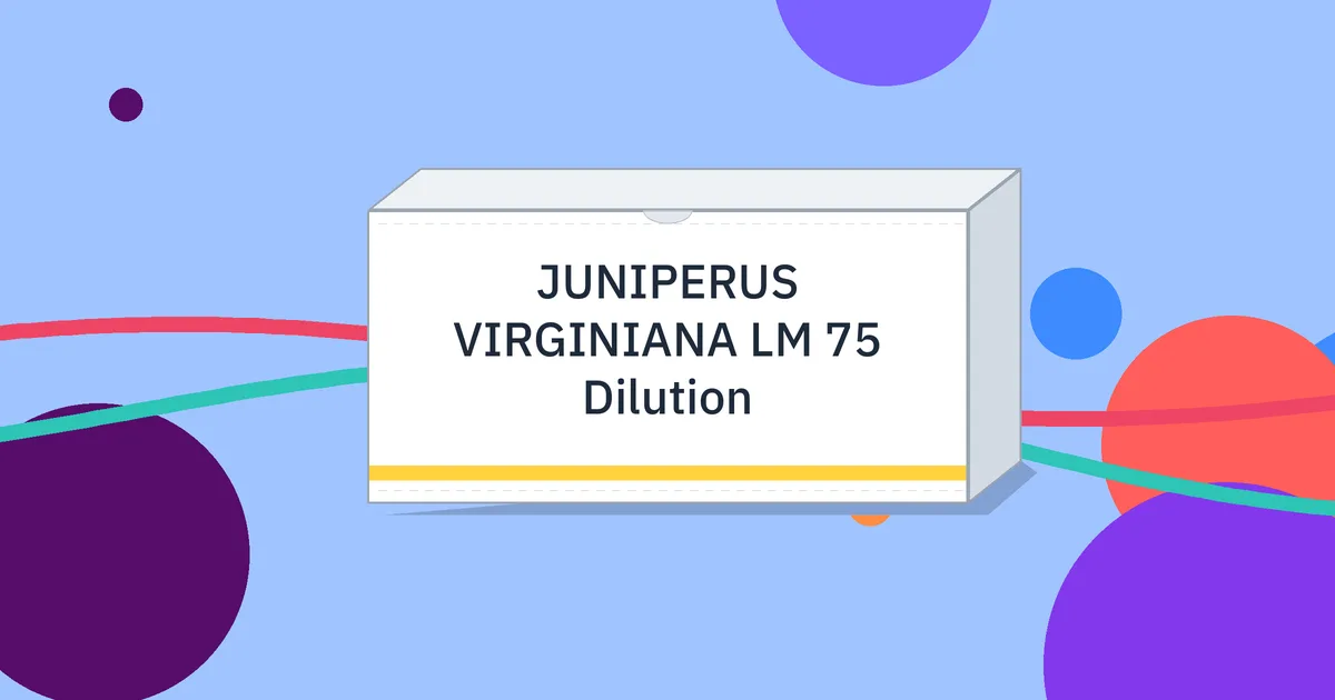 Symbolbild: Packung mit der Aufschrift JUNIPERUS VIRGINIANA LM 75 Dilution (PZN 13565353) – Verfügbarkeit und Bezug in Apotheken in Frankfurt am Main