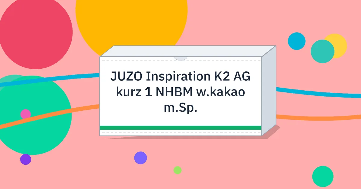 Symbolbild: Packung mit der Aufschrift JUZO Inspiration K2 AG kurz 1 NHBM w.kakao m.Sp. (PZN 14920359) – Verfügbarkeit und Bezug in Apotheken in Frankfurt am Main