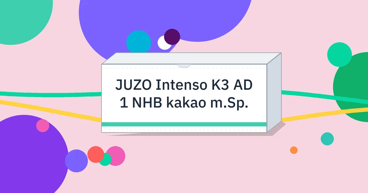 Symbolbild: Packung mit der Aufschrift JUZO Intenso K3 AD 1 NHB kakao m.Sp. (PZN 18631155) – Verfügbarkeit und Bezug in Apotheken in Frankfurt am Main