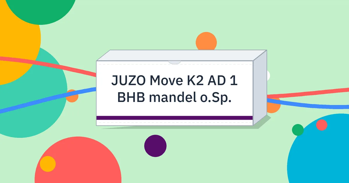 Symbolbild: Packung mit der Aufschrift JUZO Move K2 AD 1 BHB mandel o.Sp. (PZN 16341660) – Verfügbarkeit und Bezug in Apotheken in Frankfurt am Main