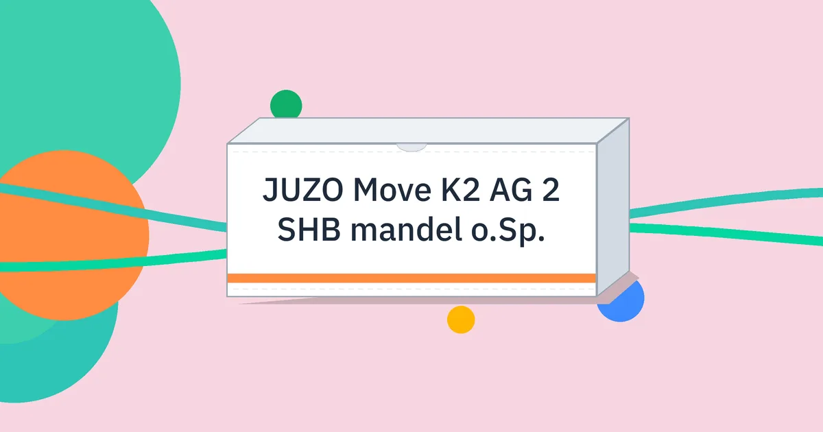 Symbolbild: Packung mit der Aufschrift JUZO Move K2 AG 2 SHB mandel o.Sp. (PZN 16651567) – Verfügbarkeit und Bezug in Apotheken in Frankfurt am Main