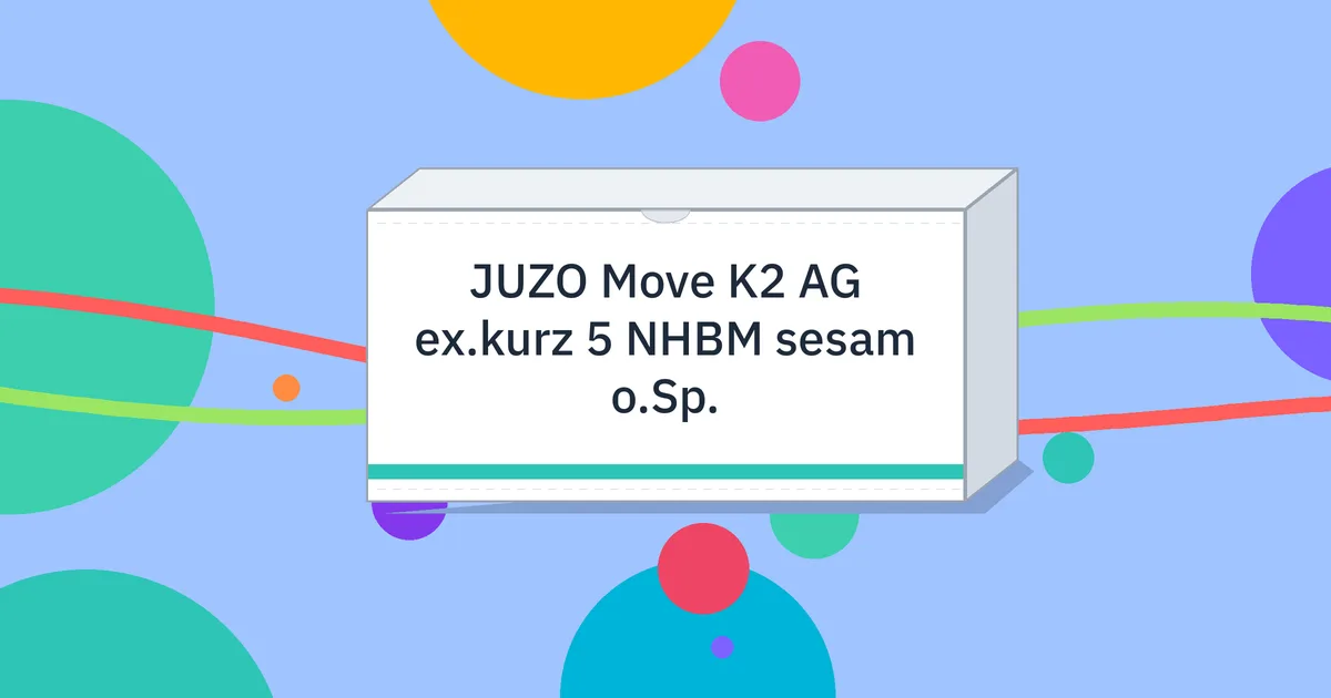 Symbolbild: Packung mit der Aufschrift JUZO Move K2 AG ex.kurz 5 NHBM sesam o.Sp. (PZN 18533292) – Verfügbarkeit und Bezug in Apotheken in Frankfurt am Main