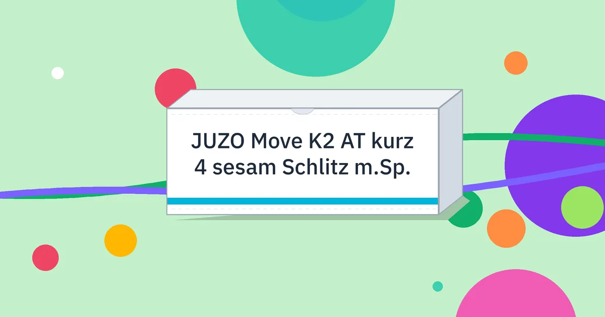Symbolbild: Packung mit der Aufschrift JUZO Move K2 AT kurz 4 sesam Schlitz m.Sp. (PZN 20674870) – Verfügbarkeit und Bezug in Apotheken in Frankfurt am Main