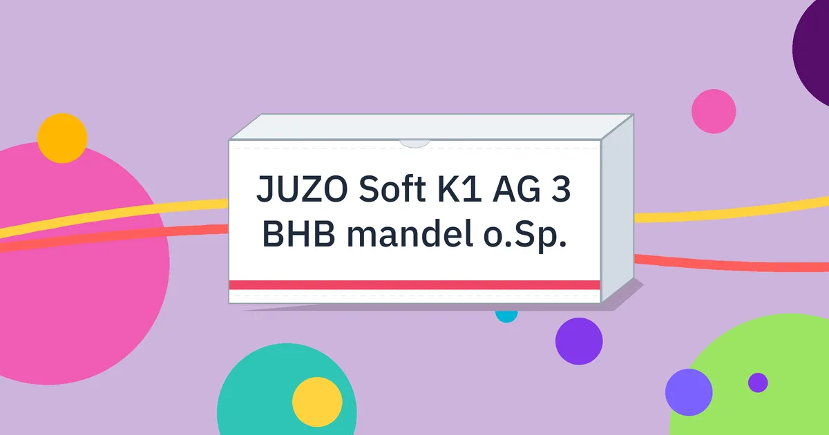 Symbolbild: Packung mit der Aufschrift JUZO Soft K1 AG 3 BHB mandel o.Sp. (PZN 14821700) – Verfügbarkeit und Bezug in Apotheken in Frankfurt am Main
